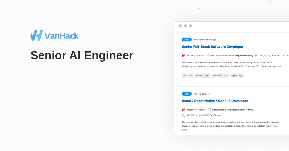 Senior Ai Engineer Vanhack